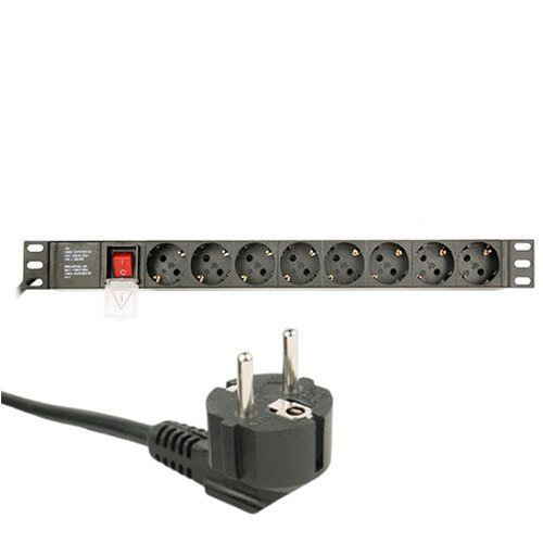 ENERGENIE POWER DISTRIBUTION UNIT (PDU), 8 SCHUKO SOCKETS, 1U, 16A, 3M ...