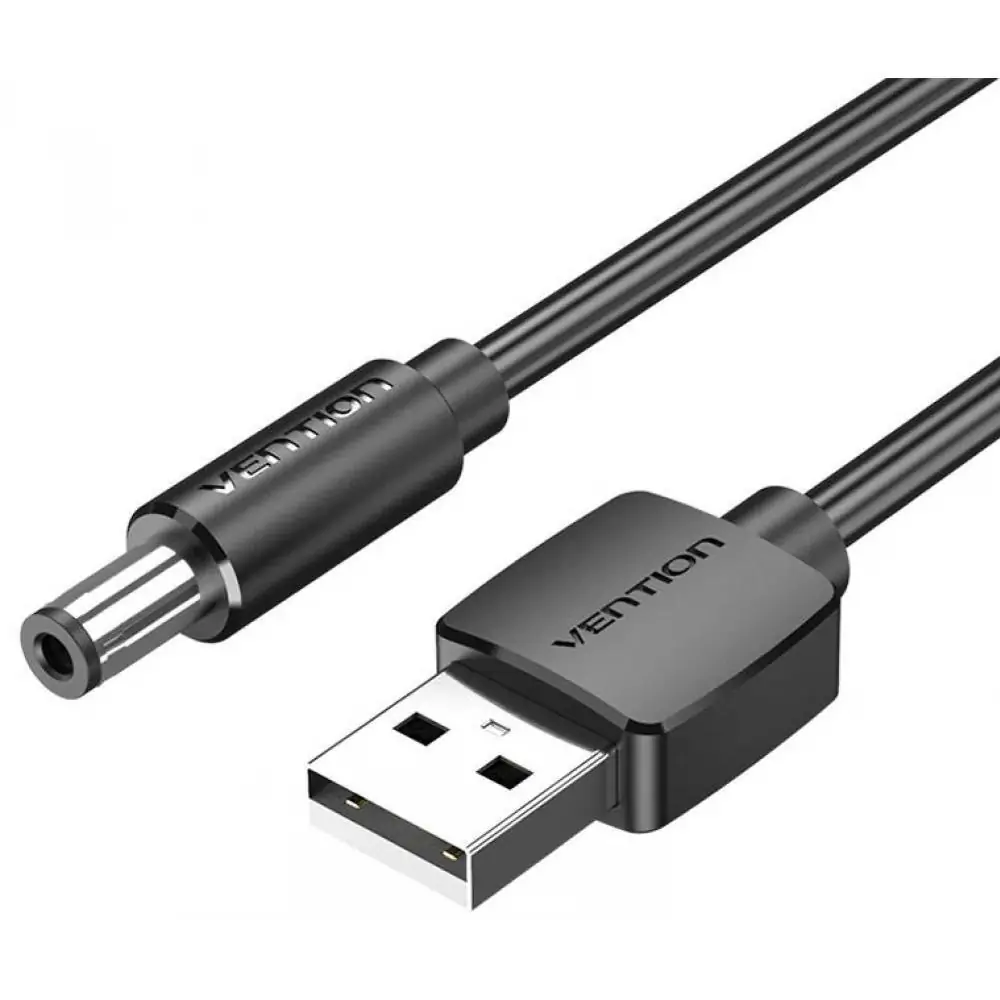 VENTION USB to DC 5.5mm Barrel Jack Power Cable 1M Black Tuning Fork ...